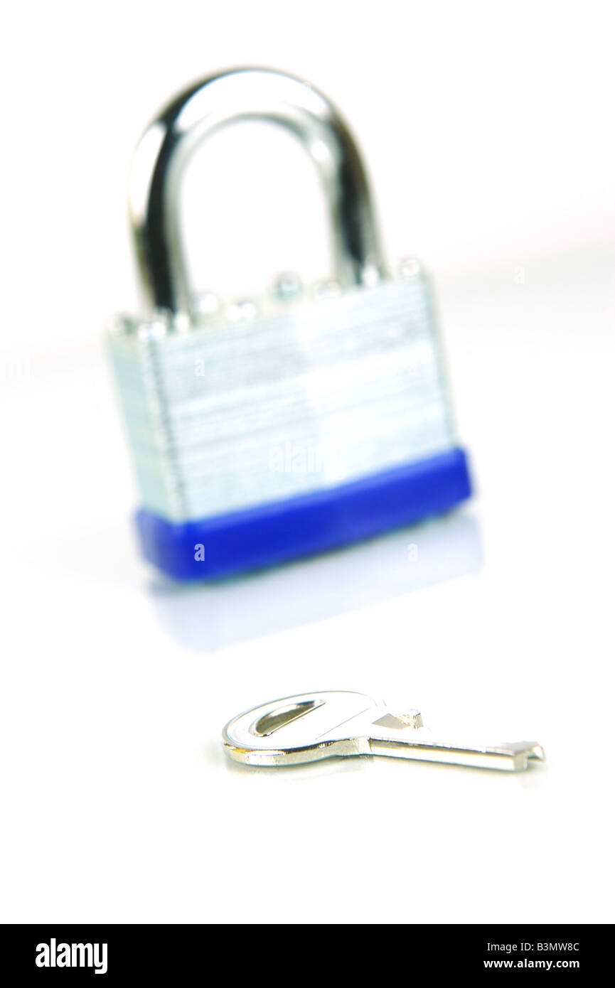 A padlock isolated against a white background Stock Photo - Alamy