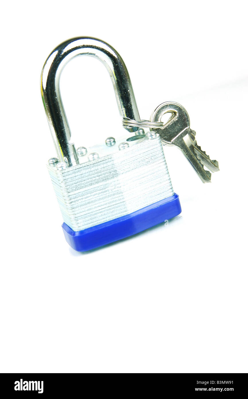 A padlock isolated against a white background Stock Photo - Alamy