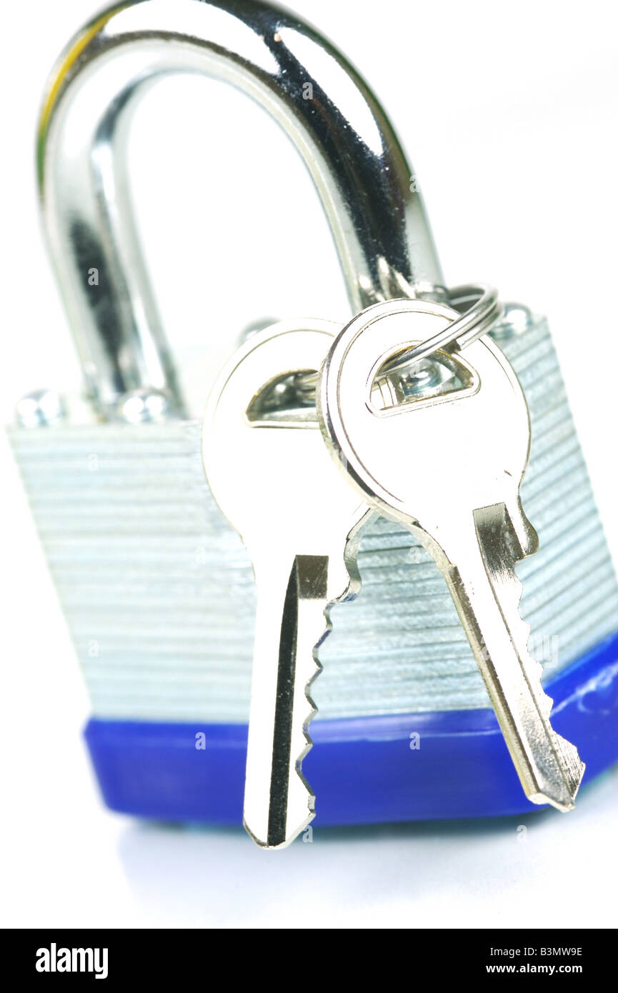 A padlock isolated against a white background Stock Photo - Alamy