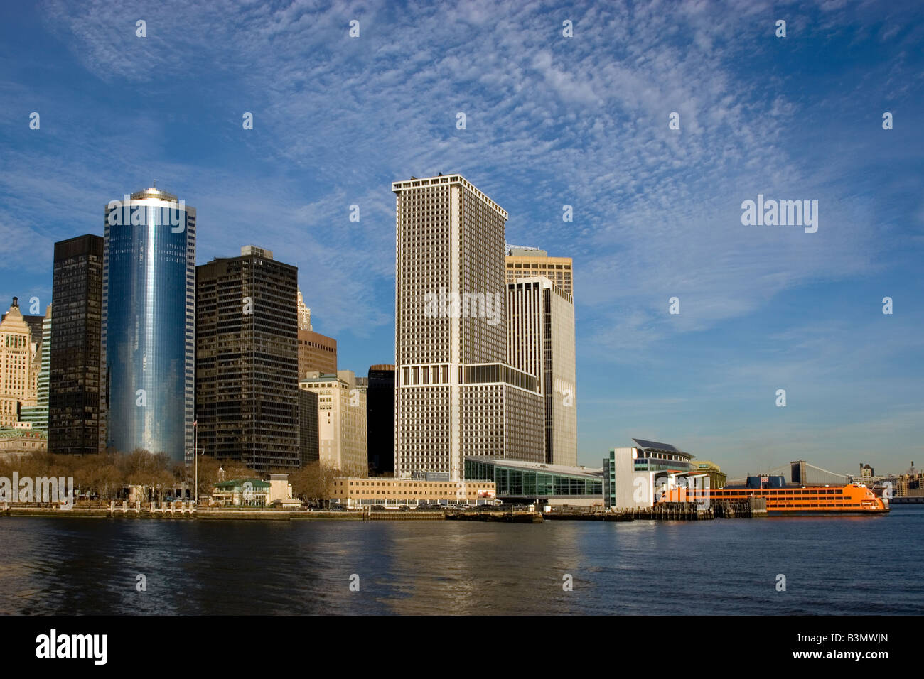 Battery Park New York City and the Staten Island Ferry Manhattan Stock ...