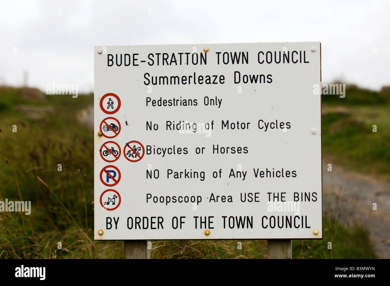 Sign at Bude Cornwall Great Britain Europe Stock Photo - Alamy