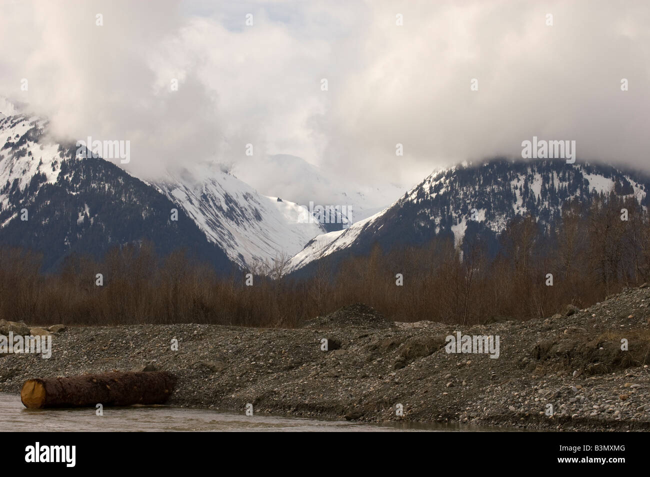 View from a raft during a trip down the Chilkat River through the ...