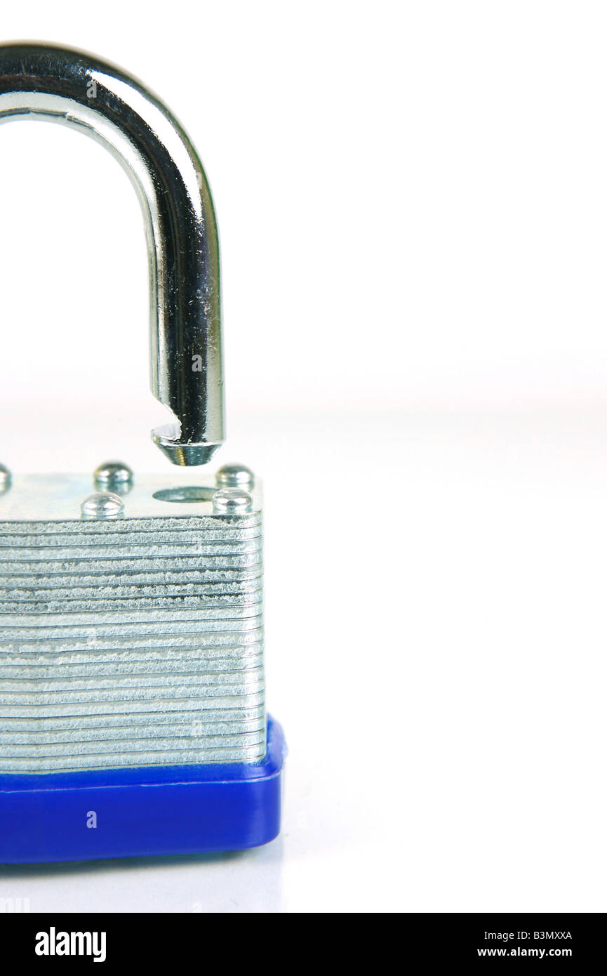 A padlock isolated against a white background Stock Photo - Alamy
