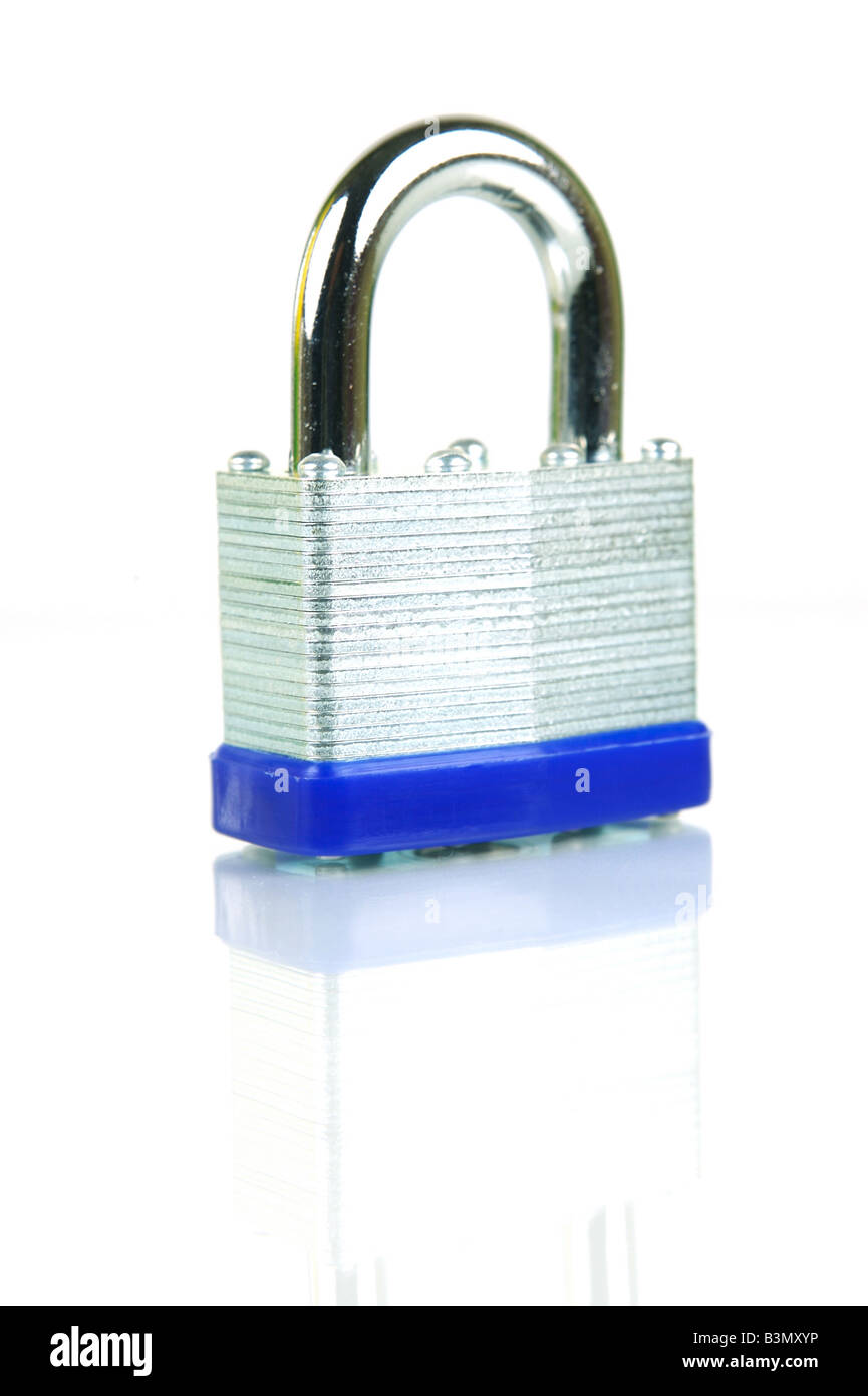 A padlock isolated against a white background Stock Photo - Alamy