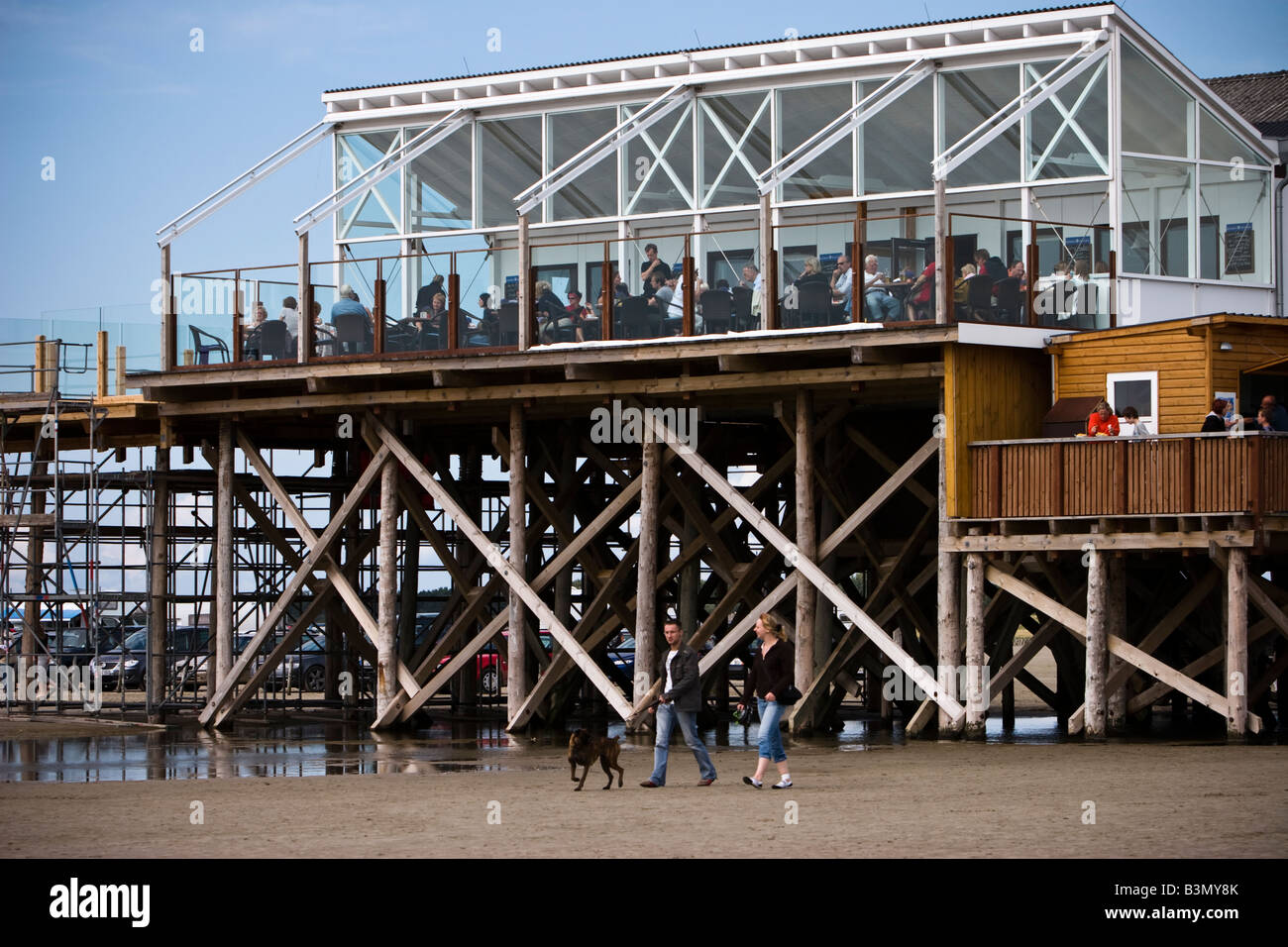 Building on stilts on the beach at the seaside resort of St.Peter ...