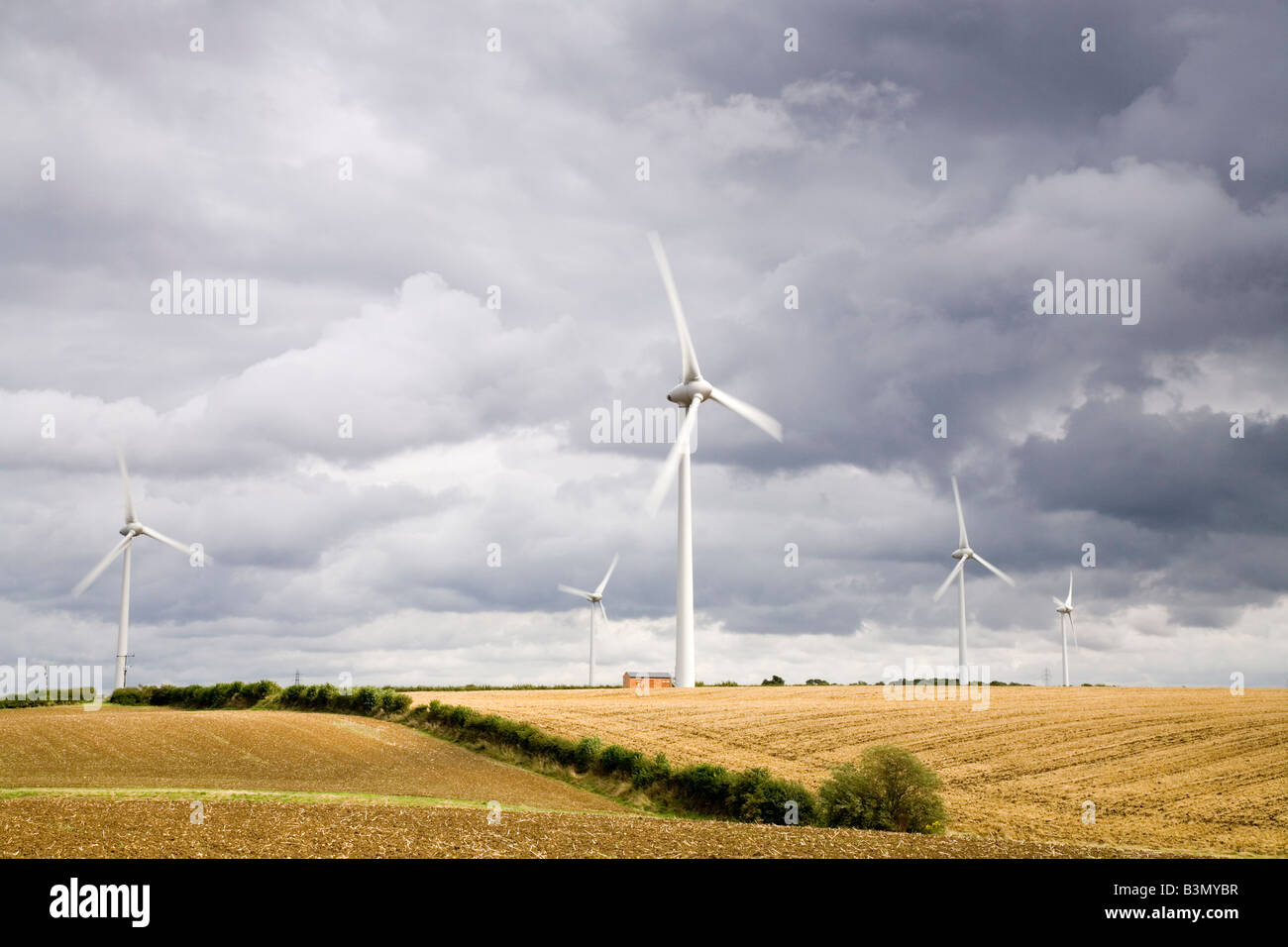 Burton Wold Northamptonshire renewable energy wind turbines under a ...