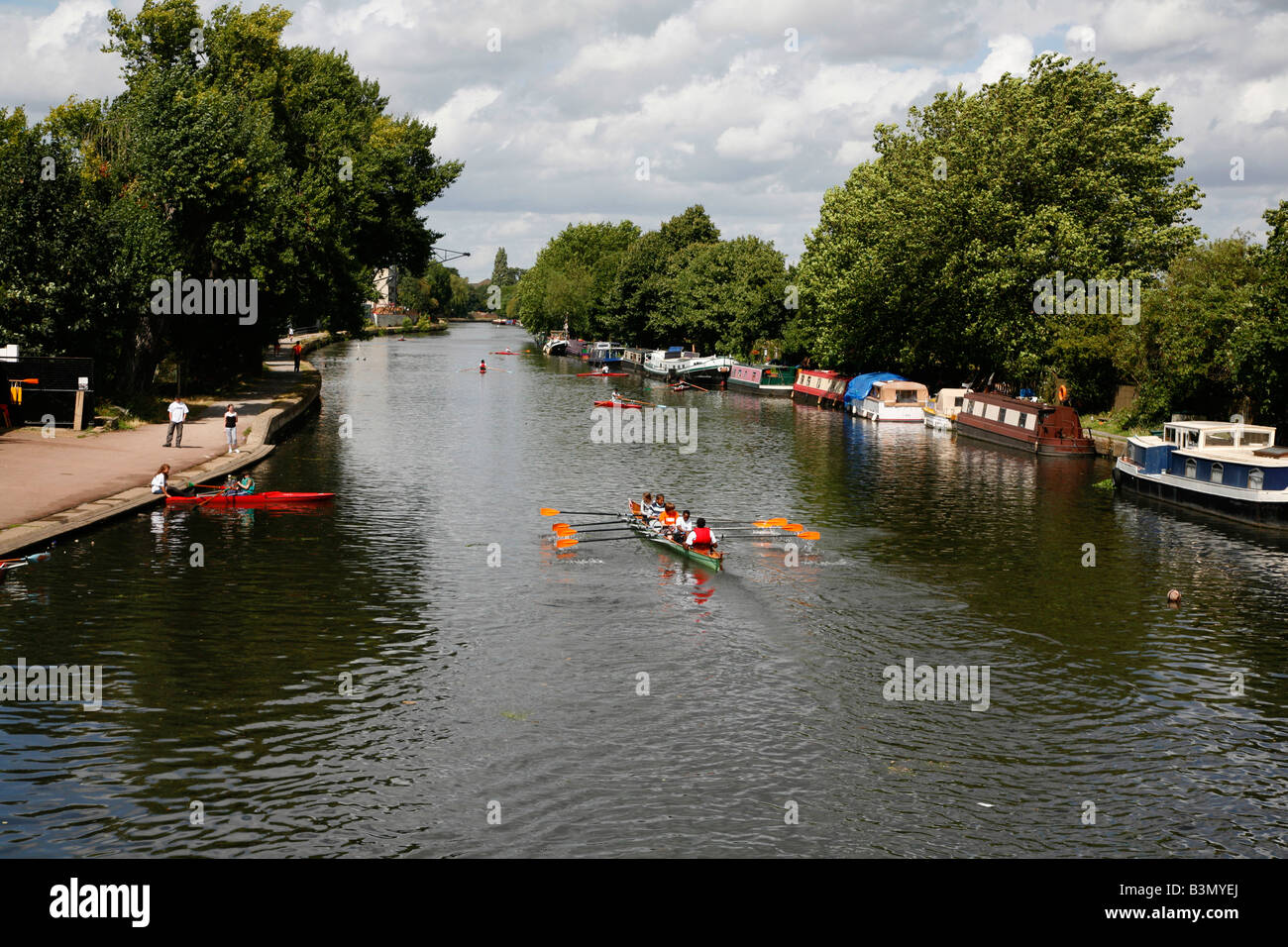 Rowing on the River Lea at Upper Clapton, London Stock Photo - Alamy
