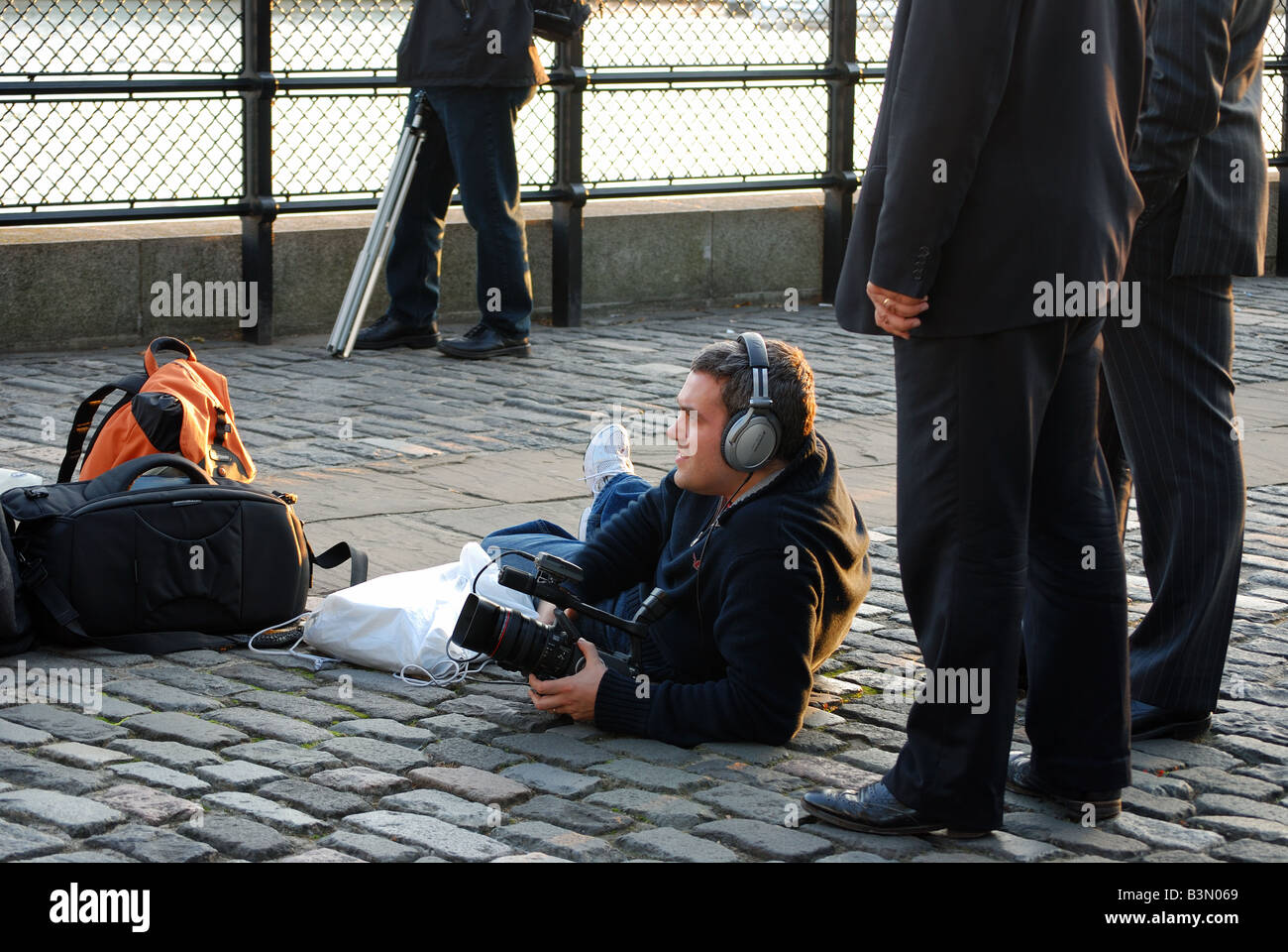 Cameraman laying hi-res stock photography and images - Alamy