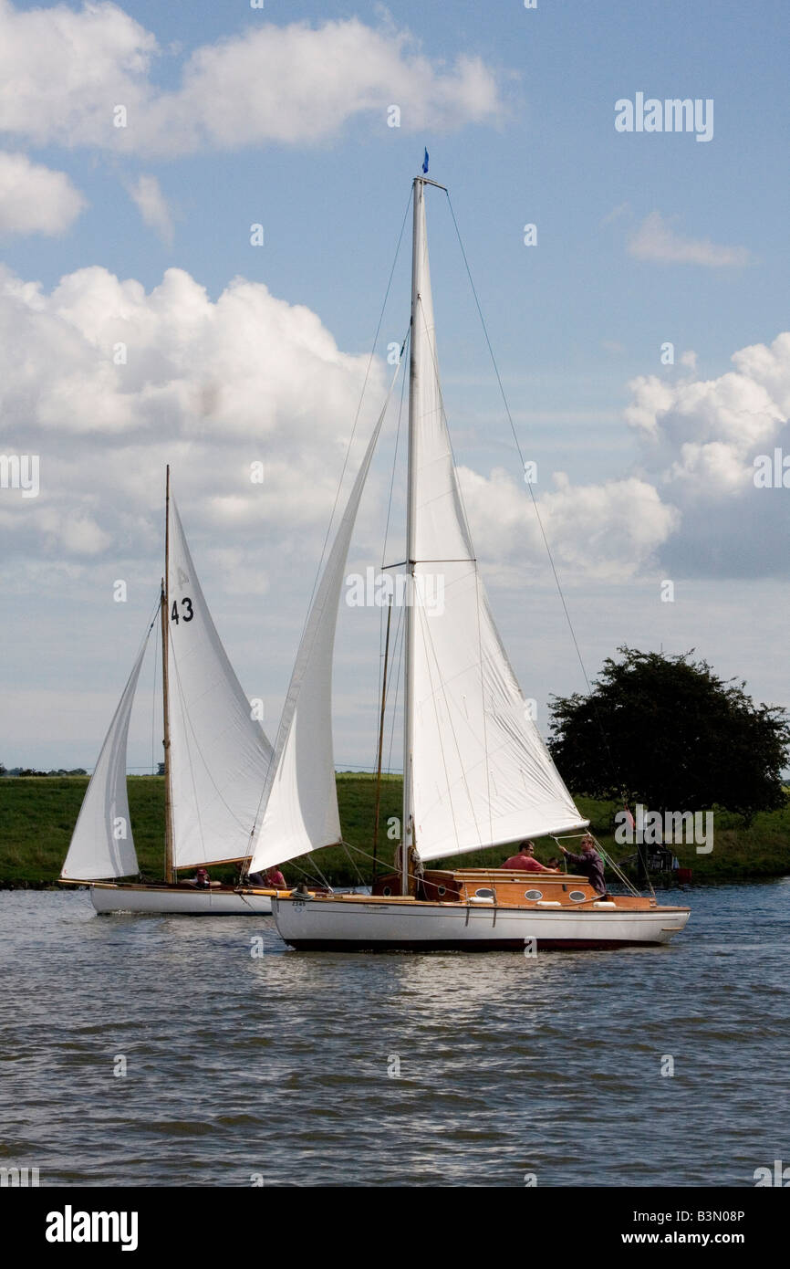 Sailing boats River Bure Norfolk UK Stock Photo - Alamy