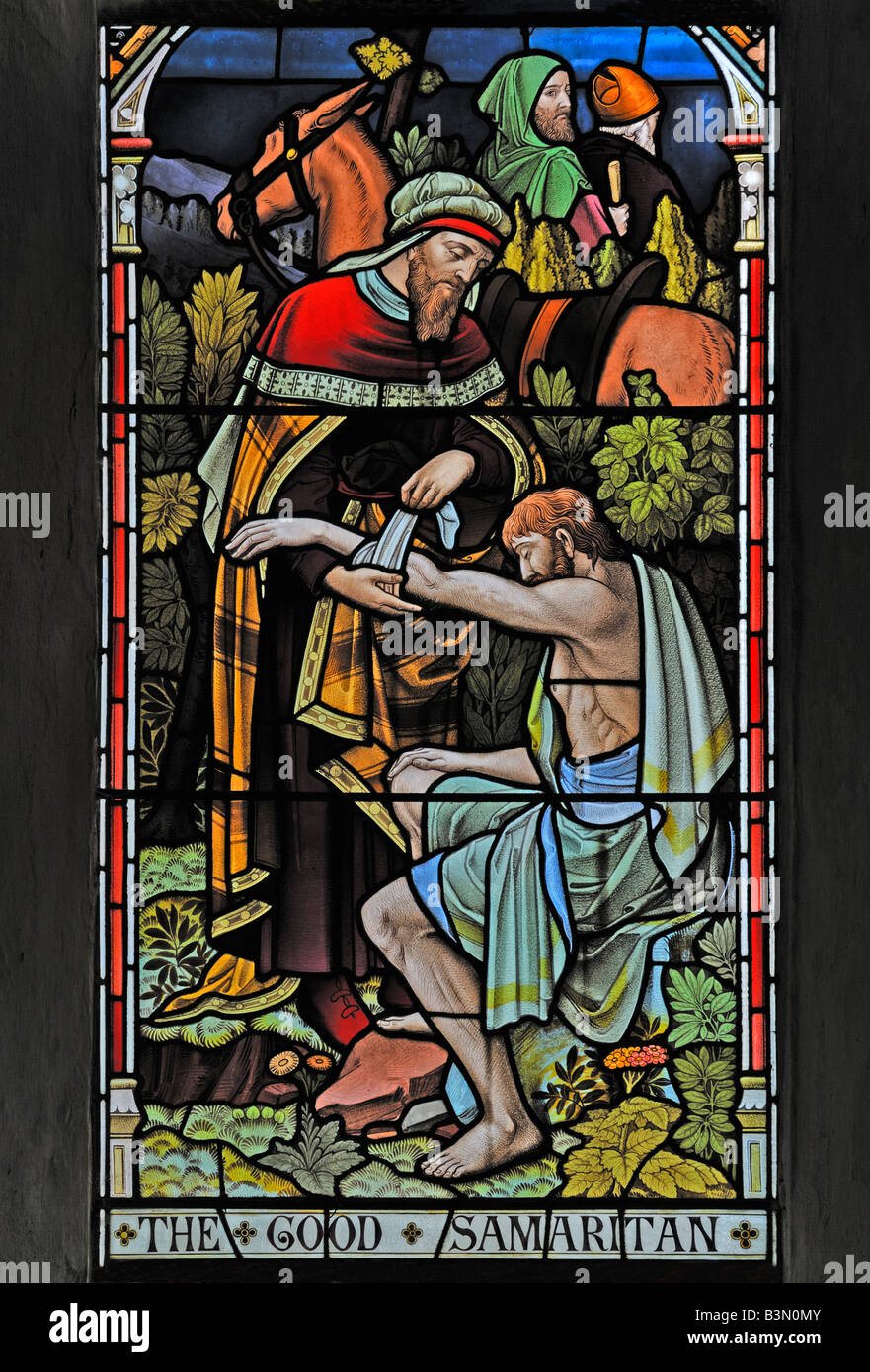 "The Good Samaritan", window, (detail). Church of Saint Oswald ...