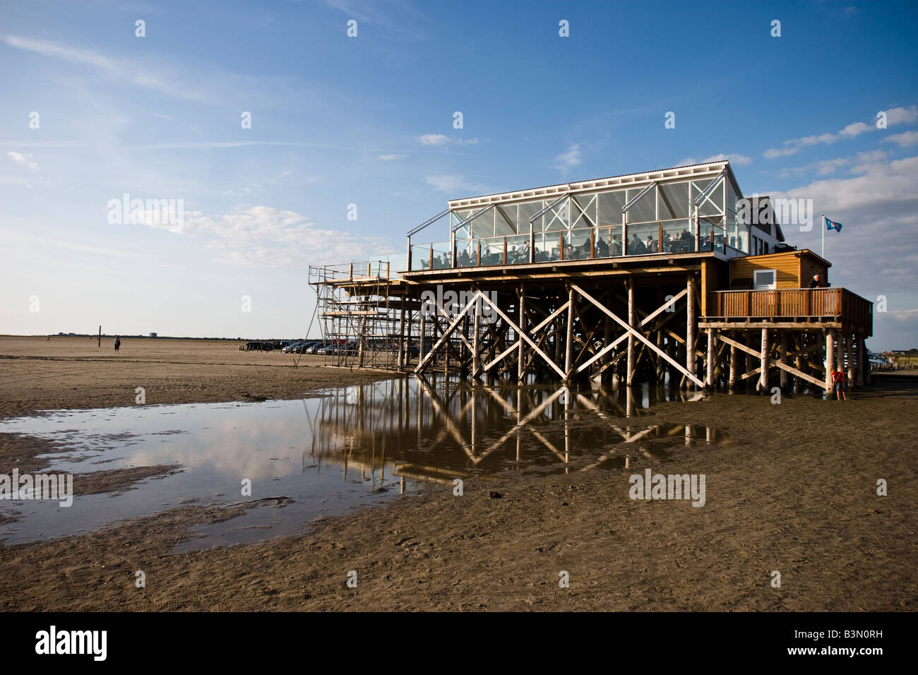 Building on stilts on the beach at the seaside resort of St.Peter ...