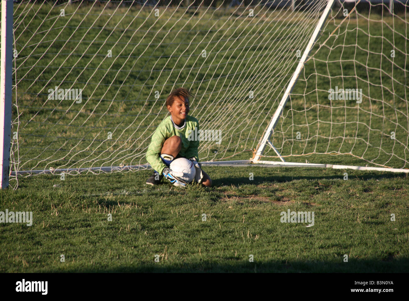 Soccer girl goal catch hi-res stock photography and images - Alamy