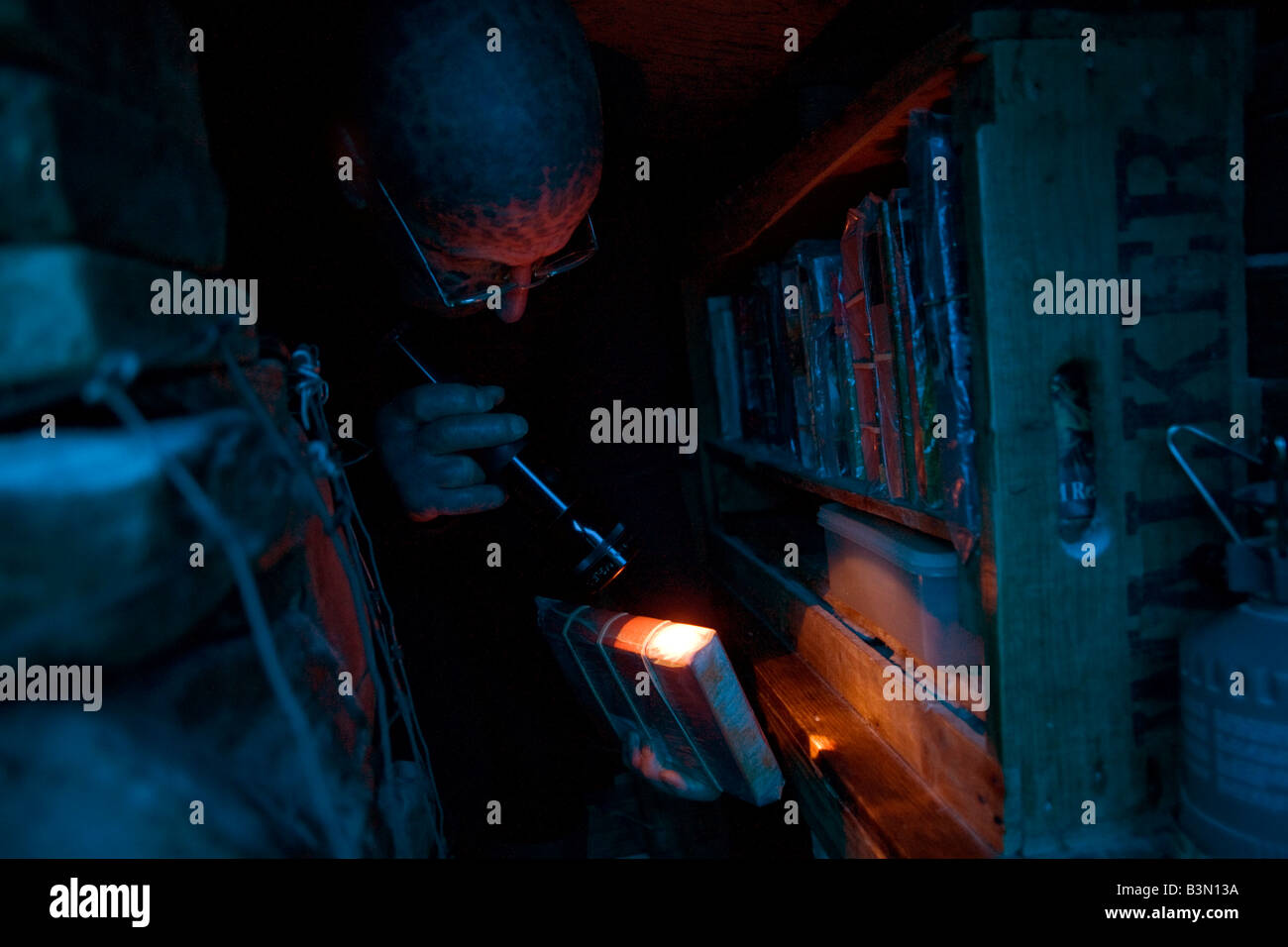 Tattooed hermit Tom Leppard (the Leopard Man) looks through wrapped ...