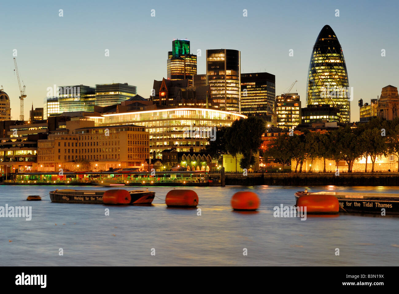 River Thames London Night view Stock Photo - Alamy