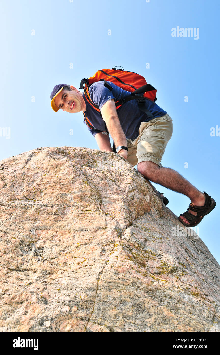 Backpack climb hi-res stock photography and images - Alamy