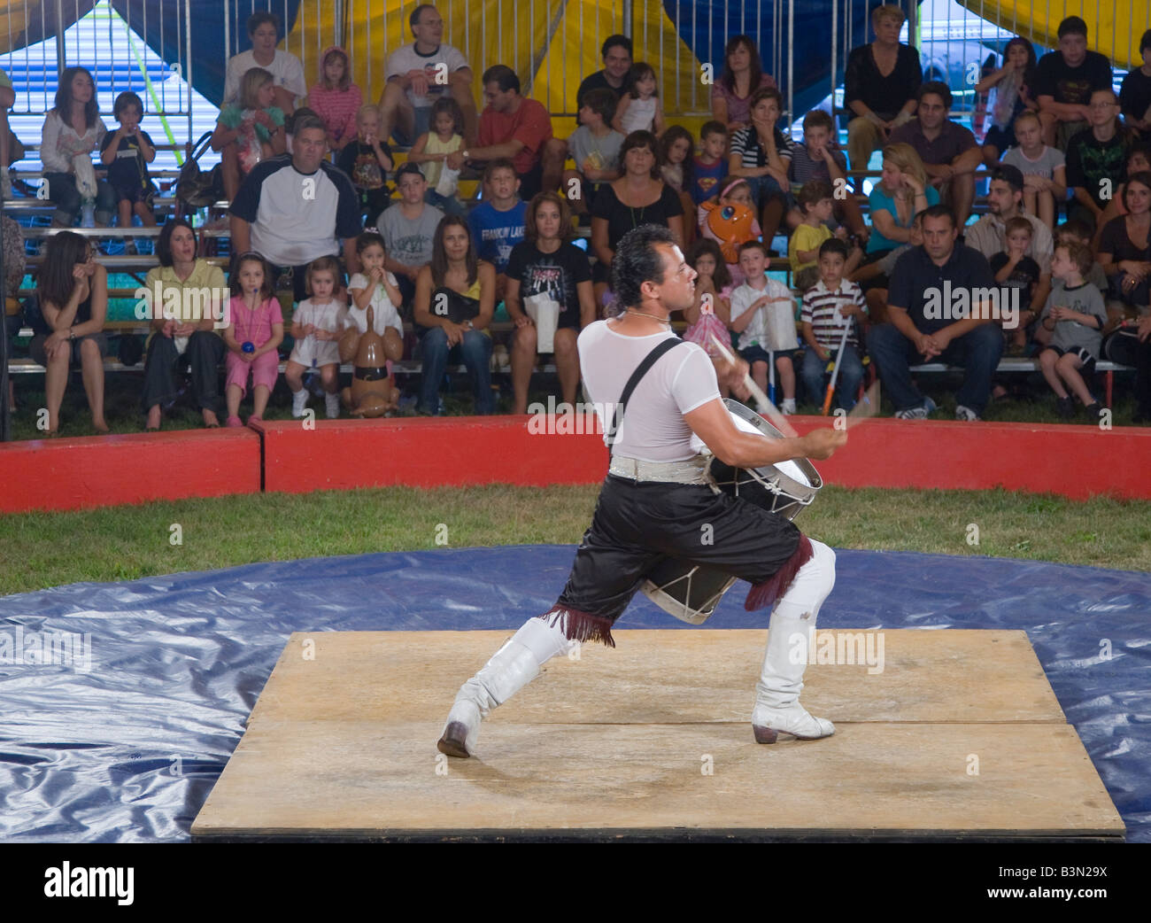 Drummer beating a drum Stock Photo - Alamy
