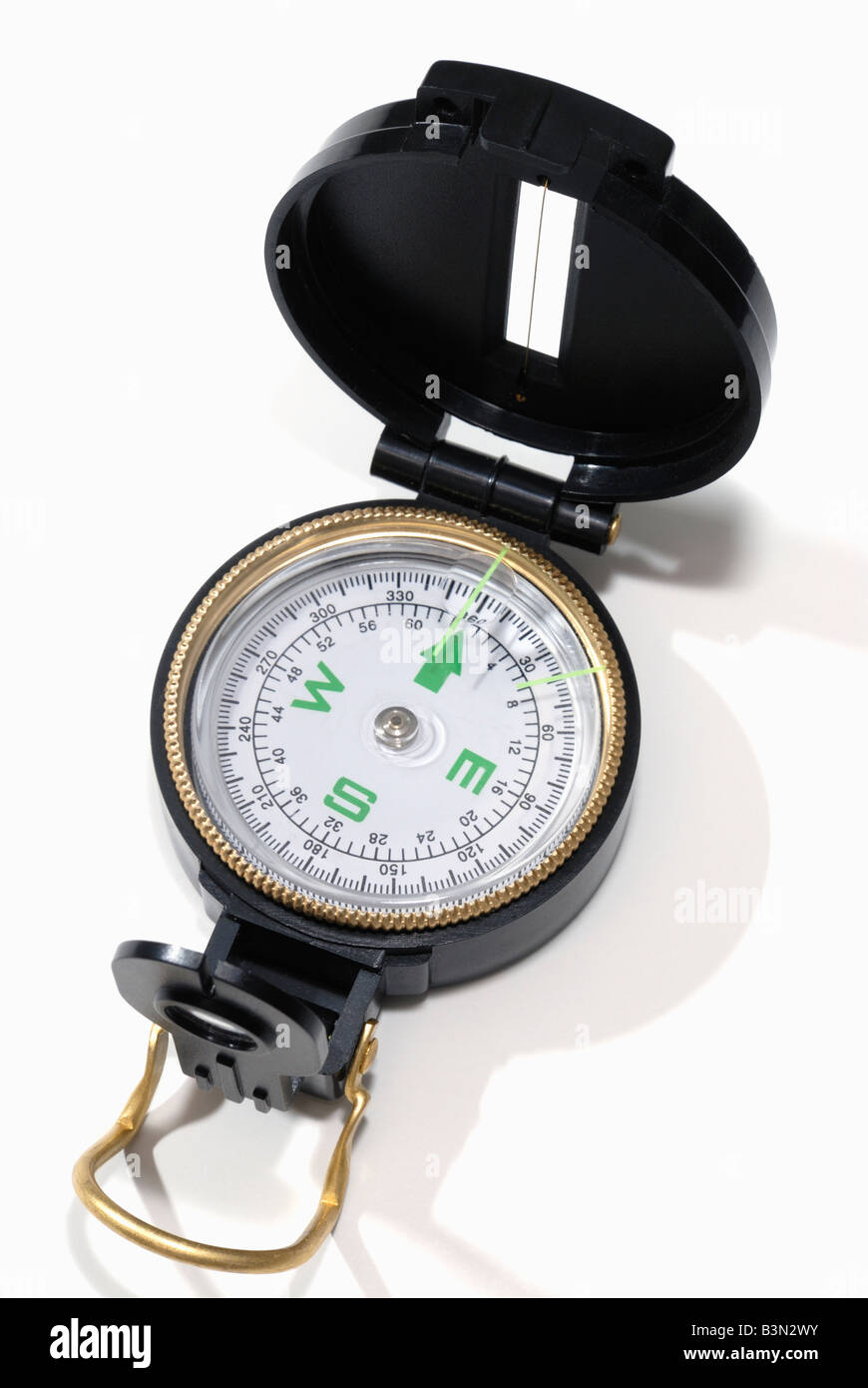 Compass on white background Stock Photo - Alamy