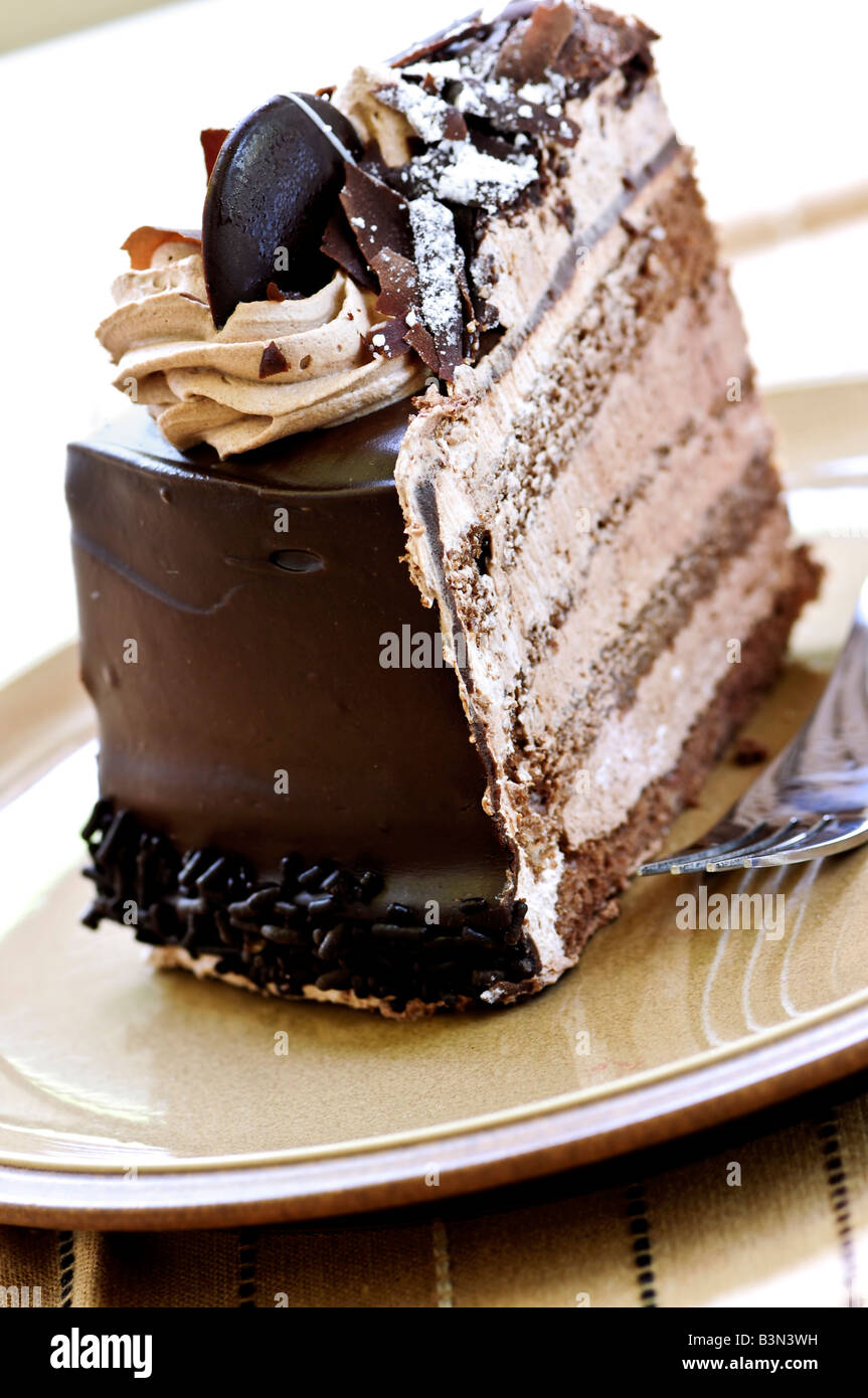 Cake chocolate slice hi-res stock photography and images - Alamy