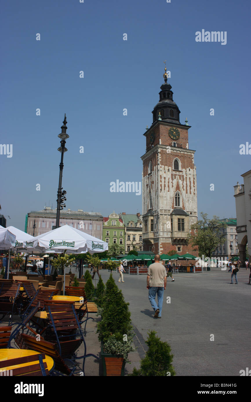 Market Square and the Town Hall Tower Cracow Stock Photo - Alamy