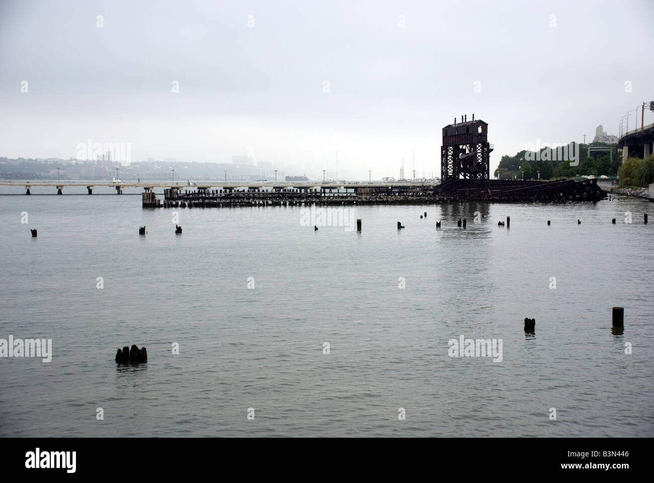 Old piers on the East River, New York Stock Photo - Alamy