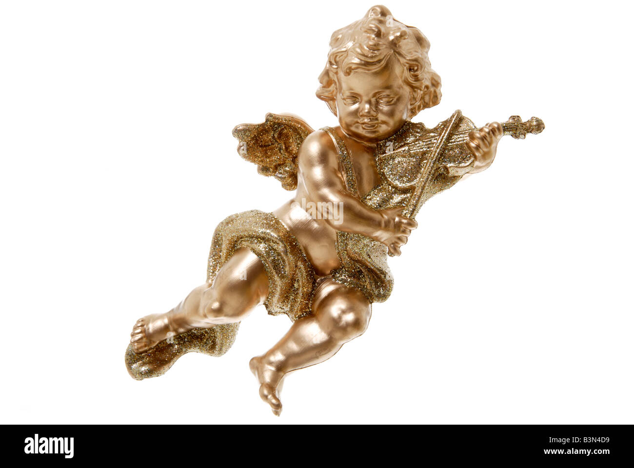Golden putto playing violin, close up Stock Photo - Alamy
