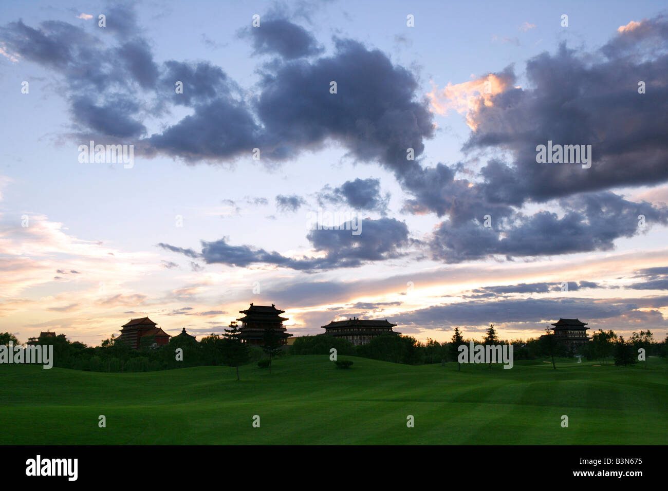 Buildings In Golf Course Stock Photo - Alamy