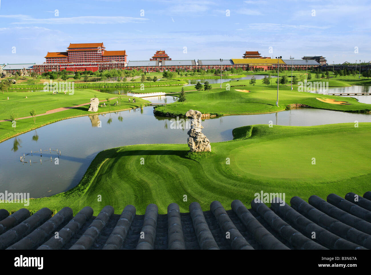 Buildings In Golf Course Stock Photo - Alamy