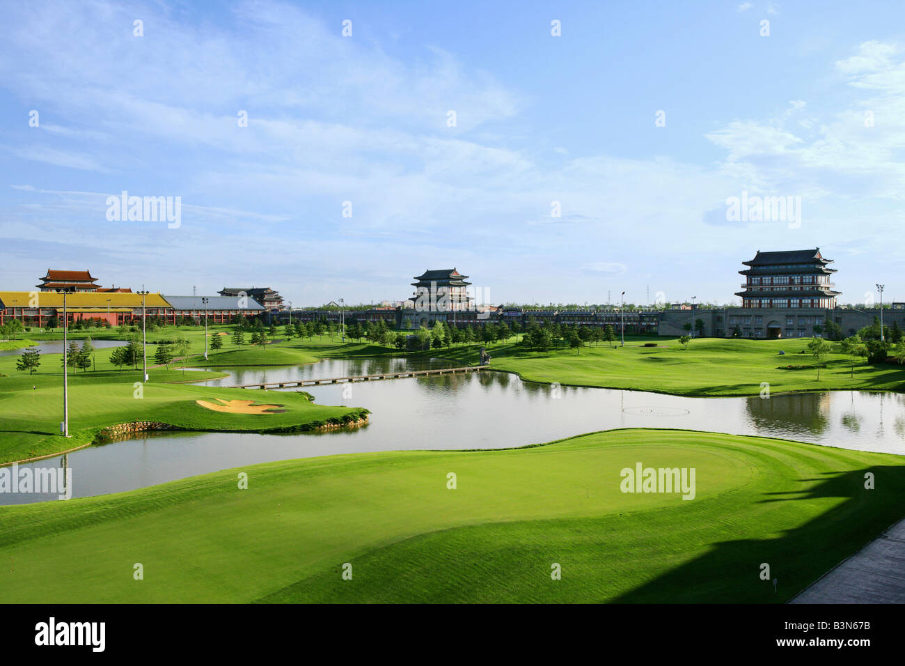 Buildings In Golf Course Stock Photo - Alamy