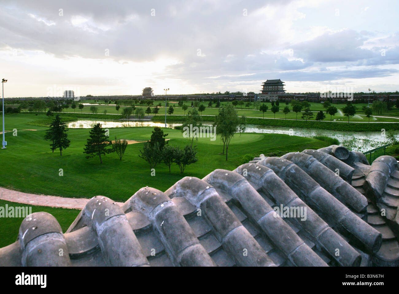 Buildings In Golf Course Stock Photo - Alamy