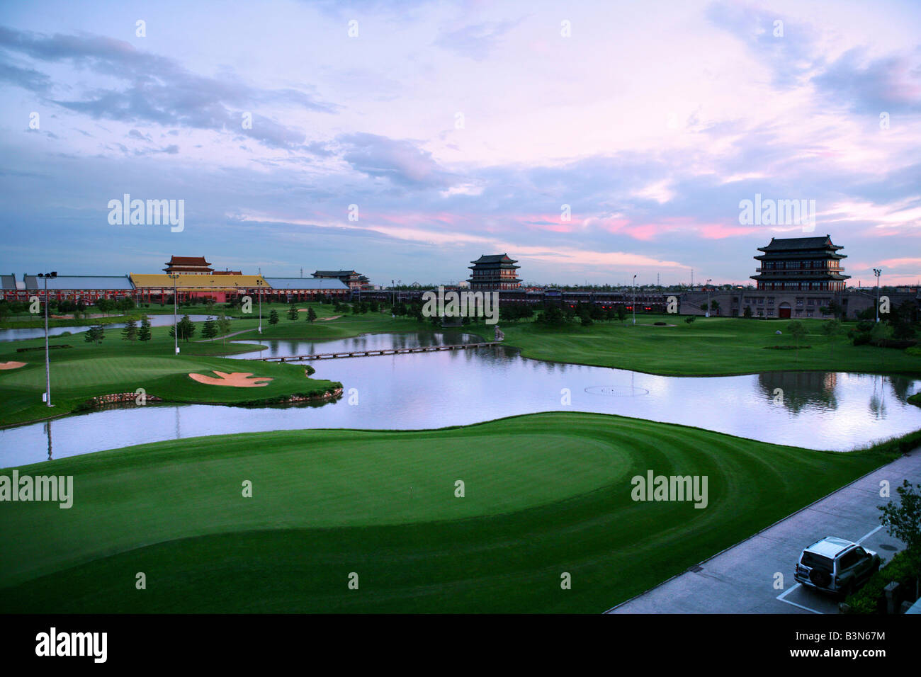 Buildings In Golf Course Stock Photo - Alamy