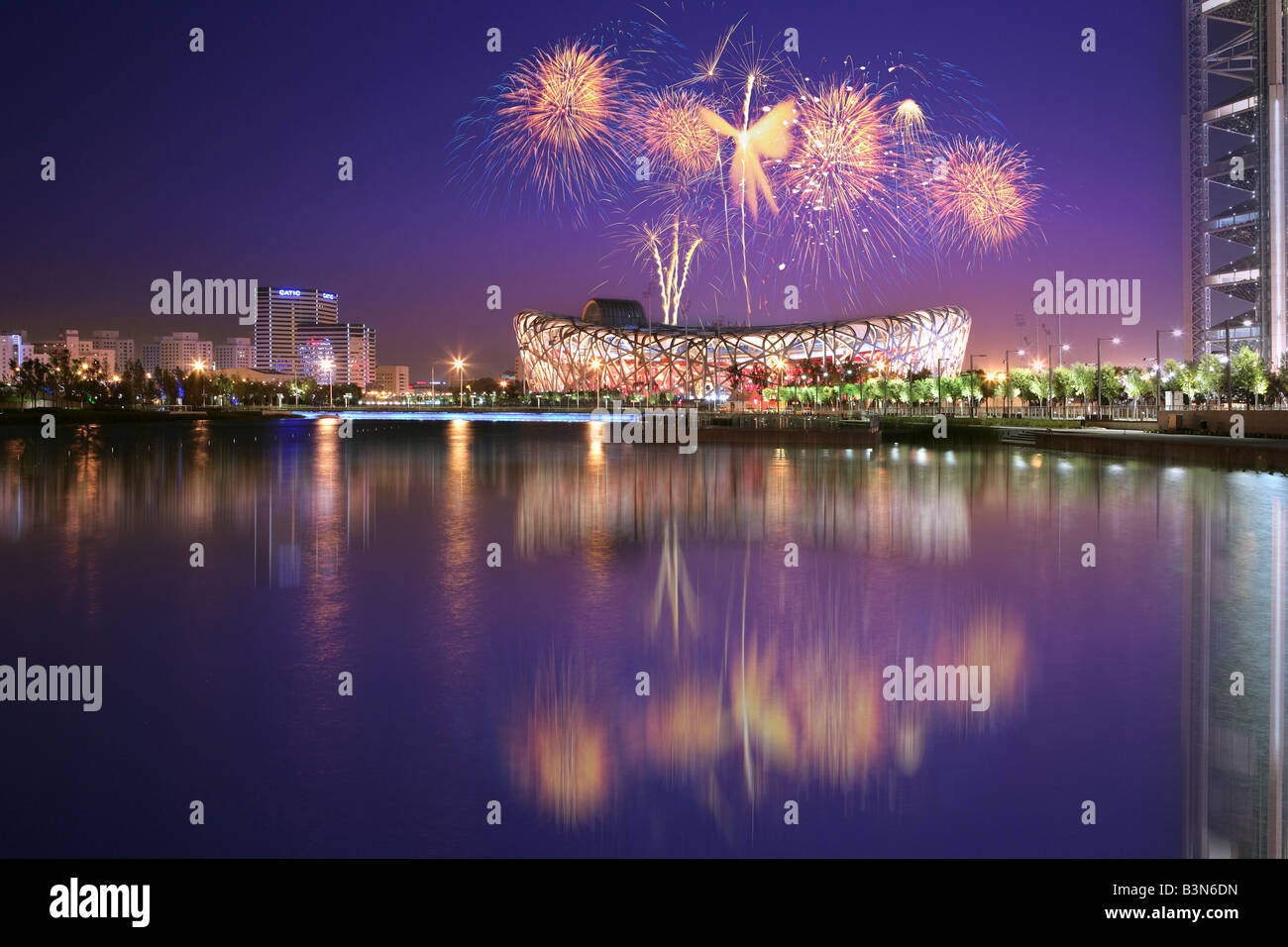 Fireworks In National Stadium,Beijing,China Stock Photo - Alamy