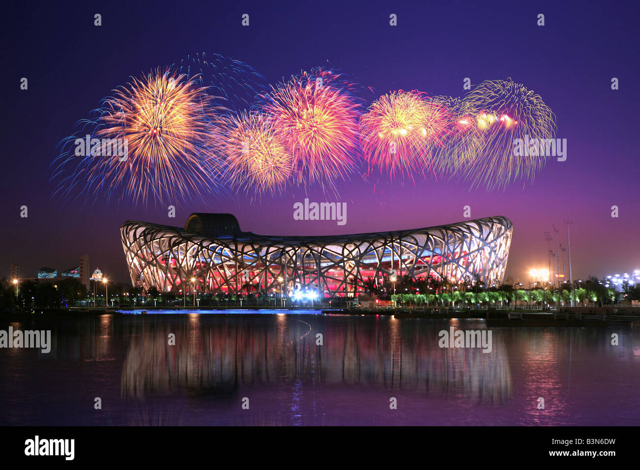Fireworks In National Stadium,Beijing,China Stock Photo - Alamy