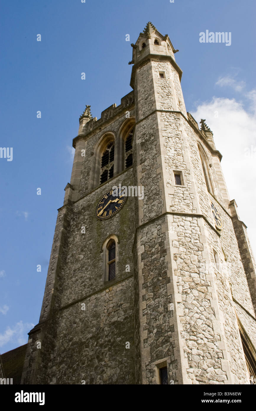 Church clock tower Stock Photo - Alamy