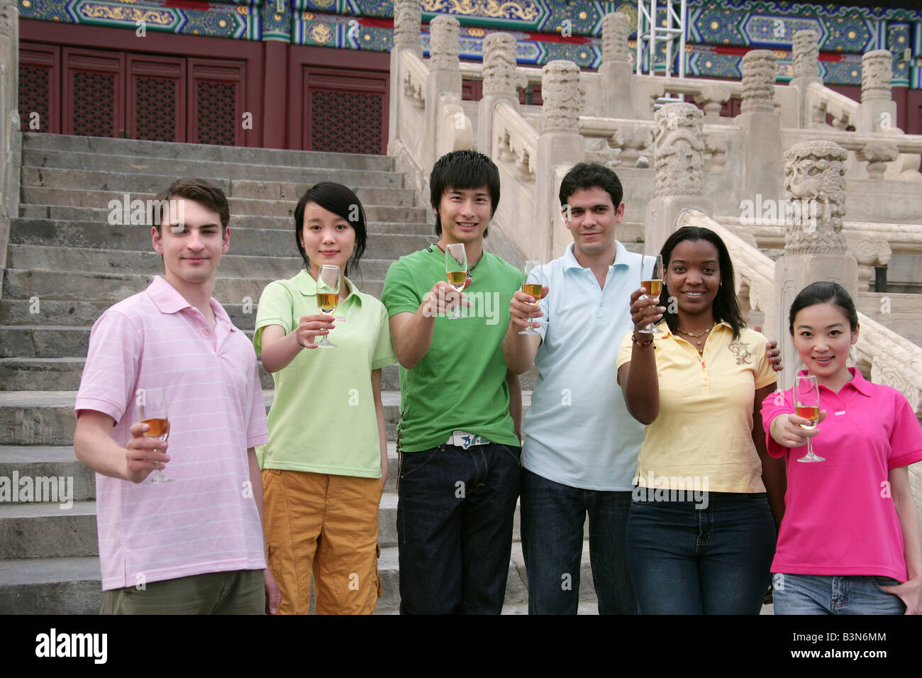 people from different countries being together in the Forbidden city ...