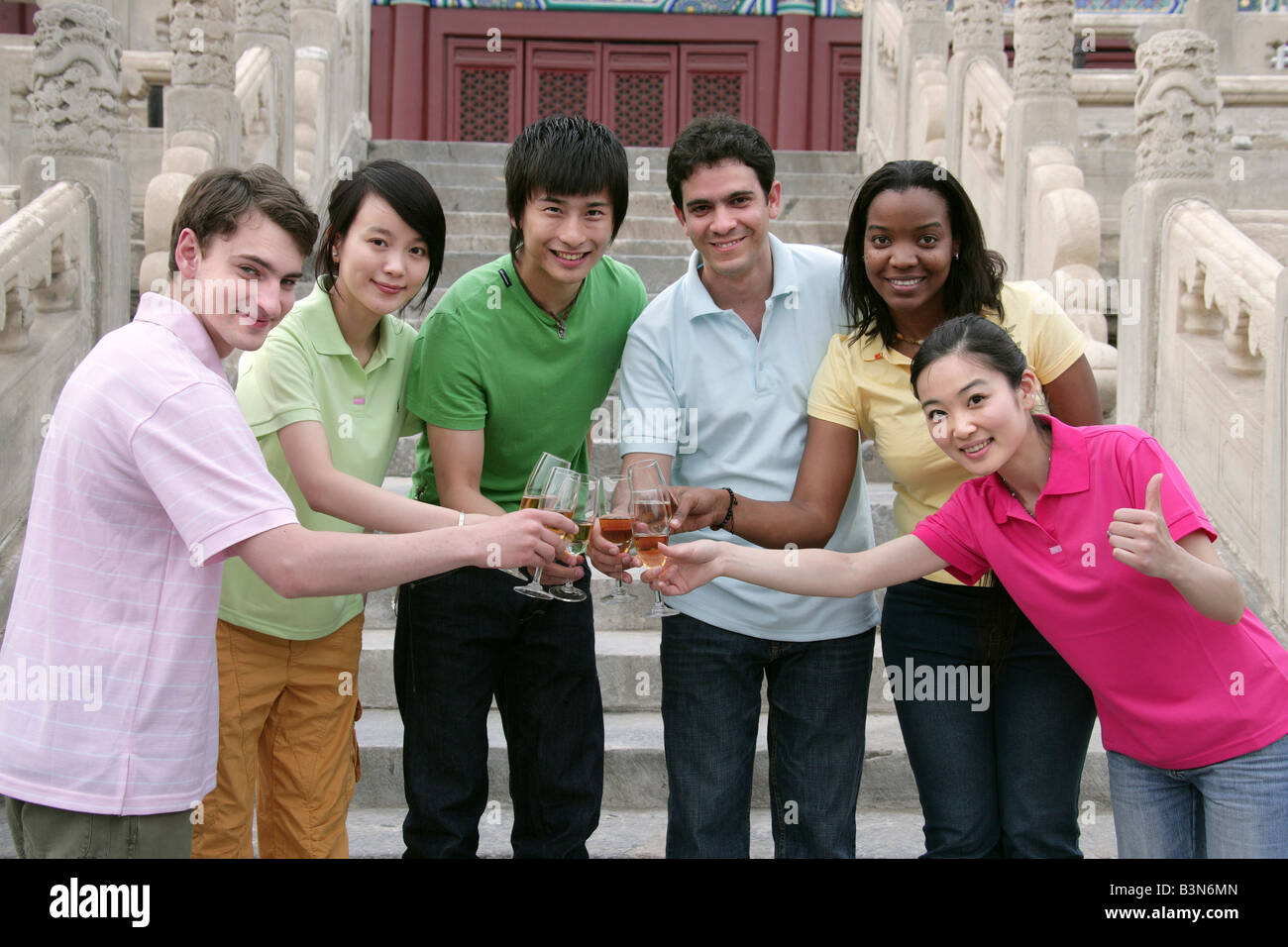 people from different countries being together in the Forbidden city ...