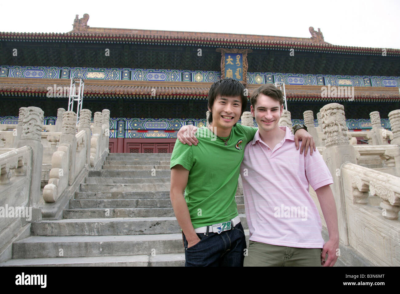 people from different countries being together in the Forbidden city ...