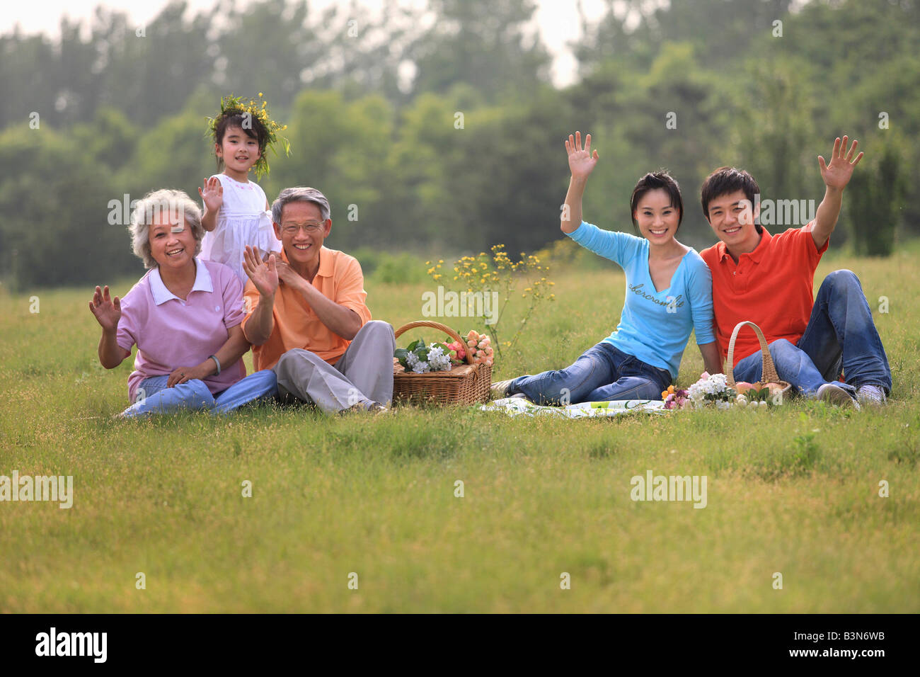 chinese families picnicing outdoors,beijing,china Stock Photo - Alamy