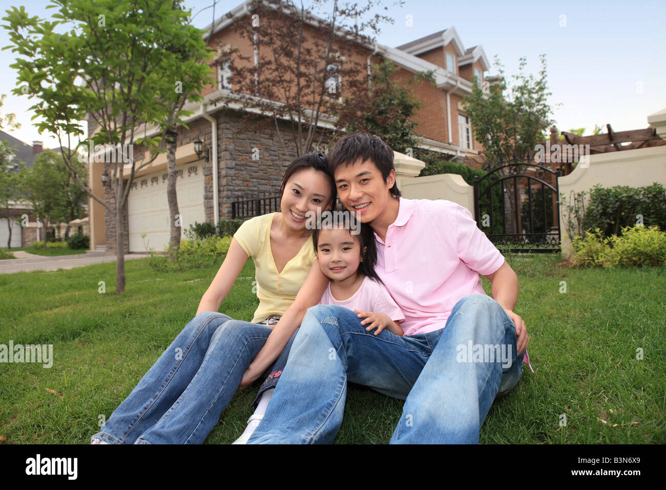 chinese families sitting on lawn,beijing Stock Photo - Alamy