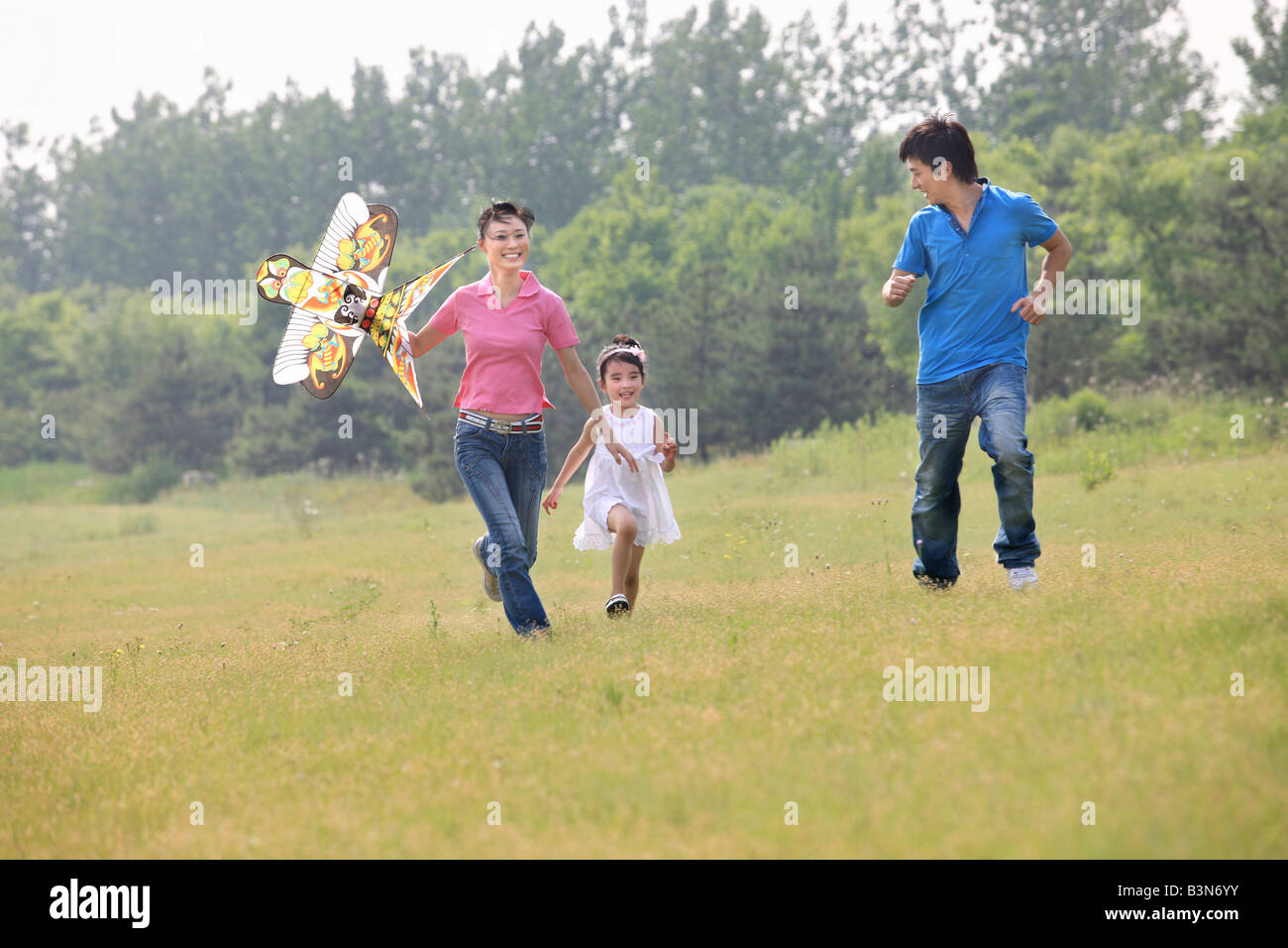 chinese families flying kites outdoors,beijing,china Stock Photo - Alamy