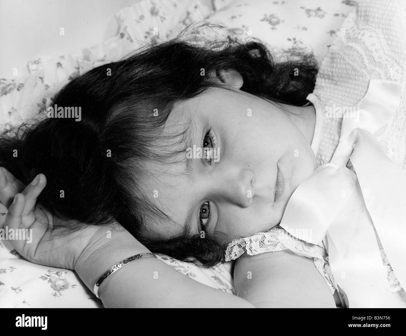 Child sleep in bed Black and White Stock Photos & Images - Alamy