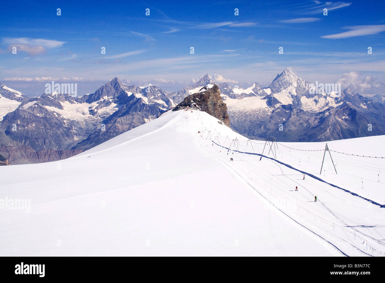 Spectacular mountain range and ski lift in Switzerland Stock Photo - Alamy