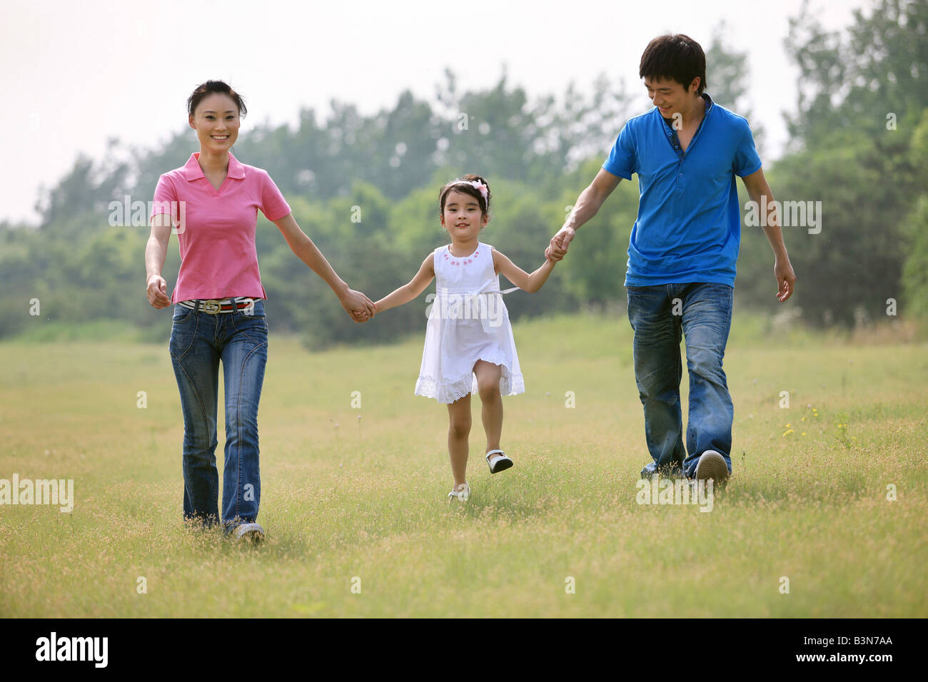chinese family walking outdoor,beijing Stock Photo - Alamy
