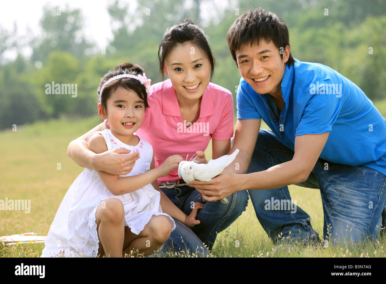 chinese family flying kite,beijing Stock Photo - Alamy