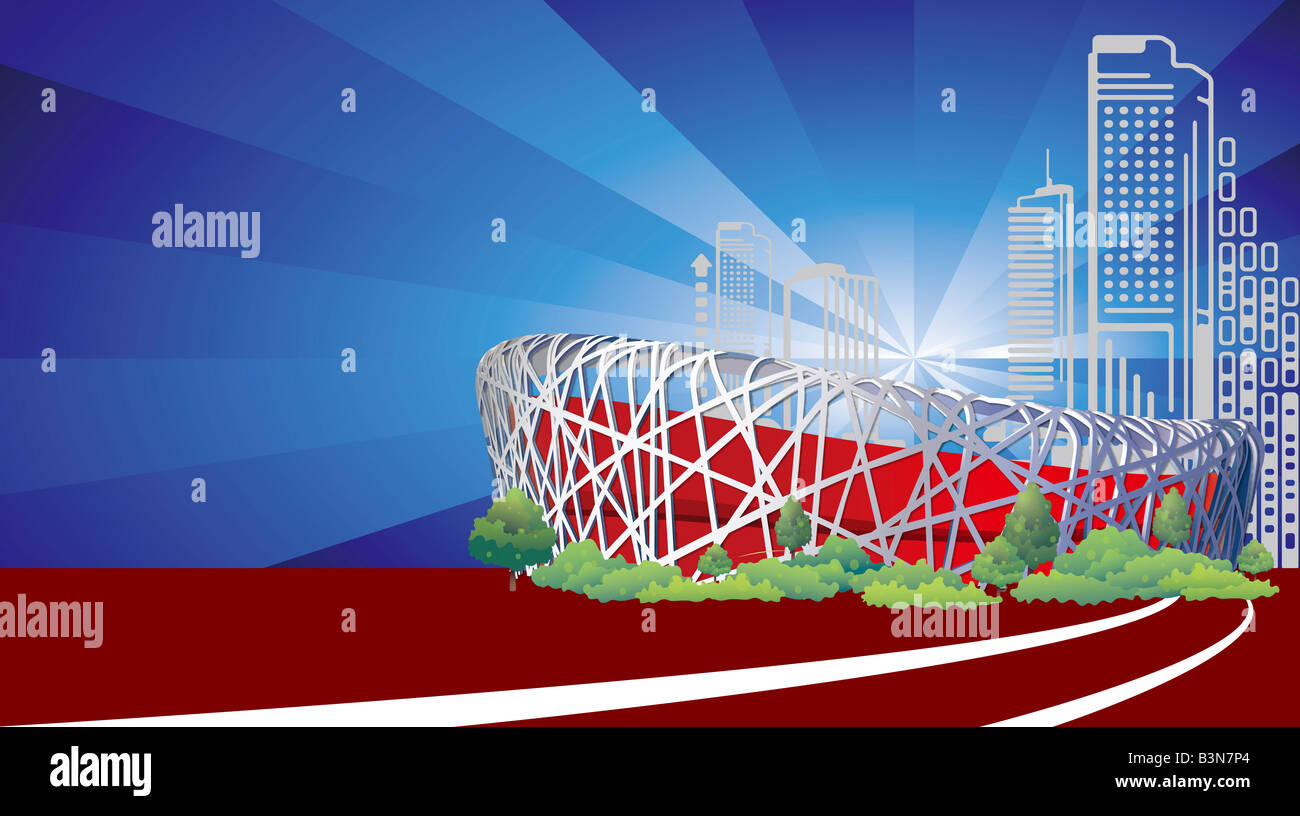 national stadium,composite illustration Stock Photo - Alamy