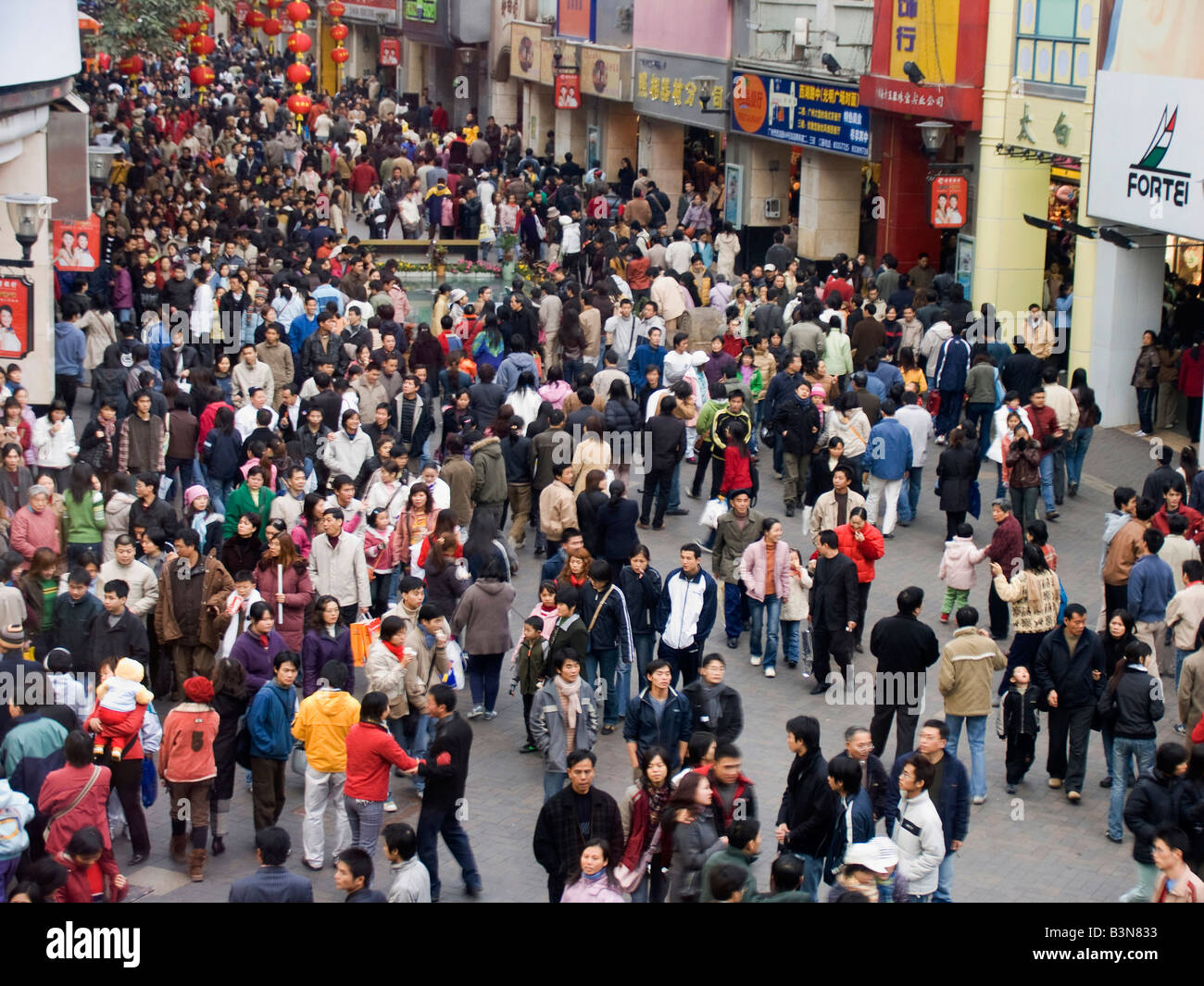 crowds walking on downtown street,guangzhou,china Stock Photo - Alamy