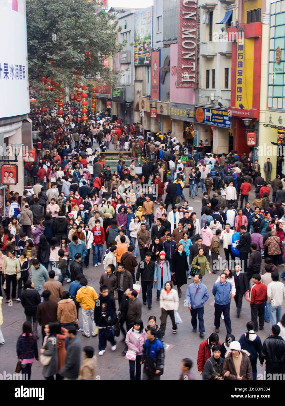 crowds walking on downtown street,guangzhou,china Stock Photo - Alamy