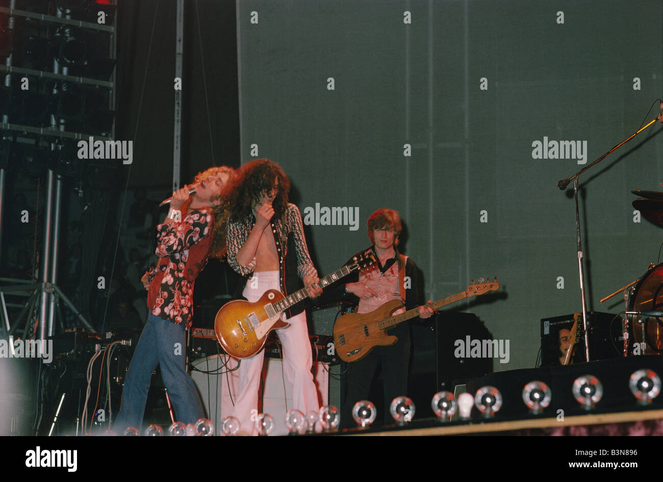 LED ZEPPELIN UK rock group about 1976 with Robert Plant lead singer at ...