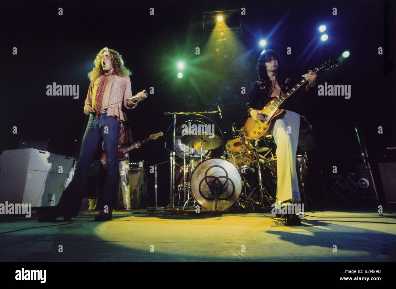 LED ZEPPELIN UK rock group about 1976 with Robert Plant lead singer at ...