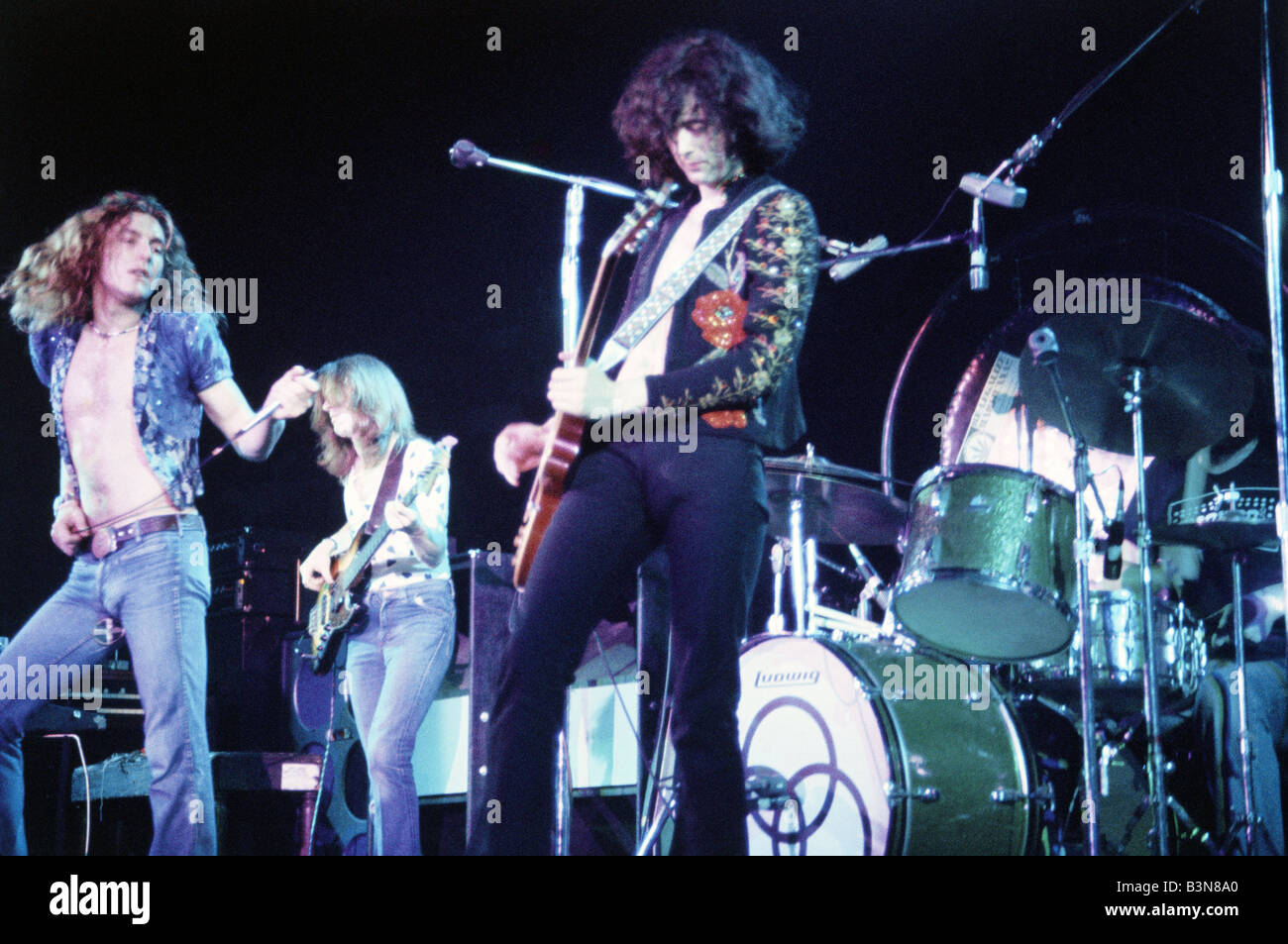 LED ZEPPELIN UK rock group about 1976 with Robert Plant lead singer at ...