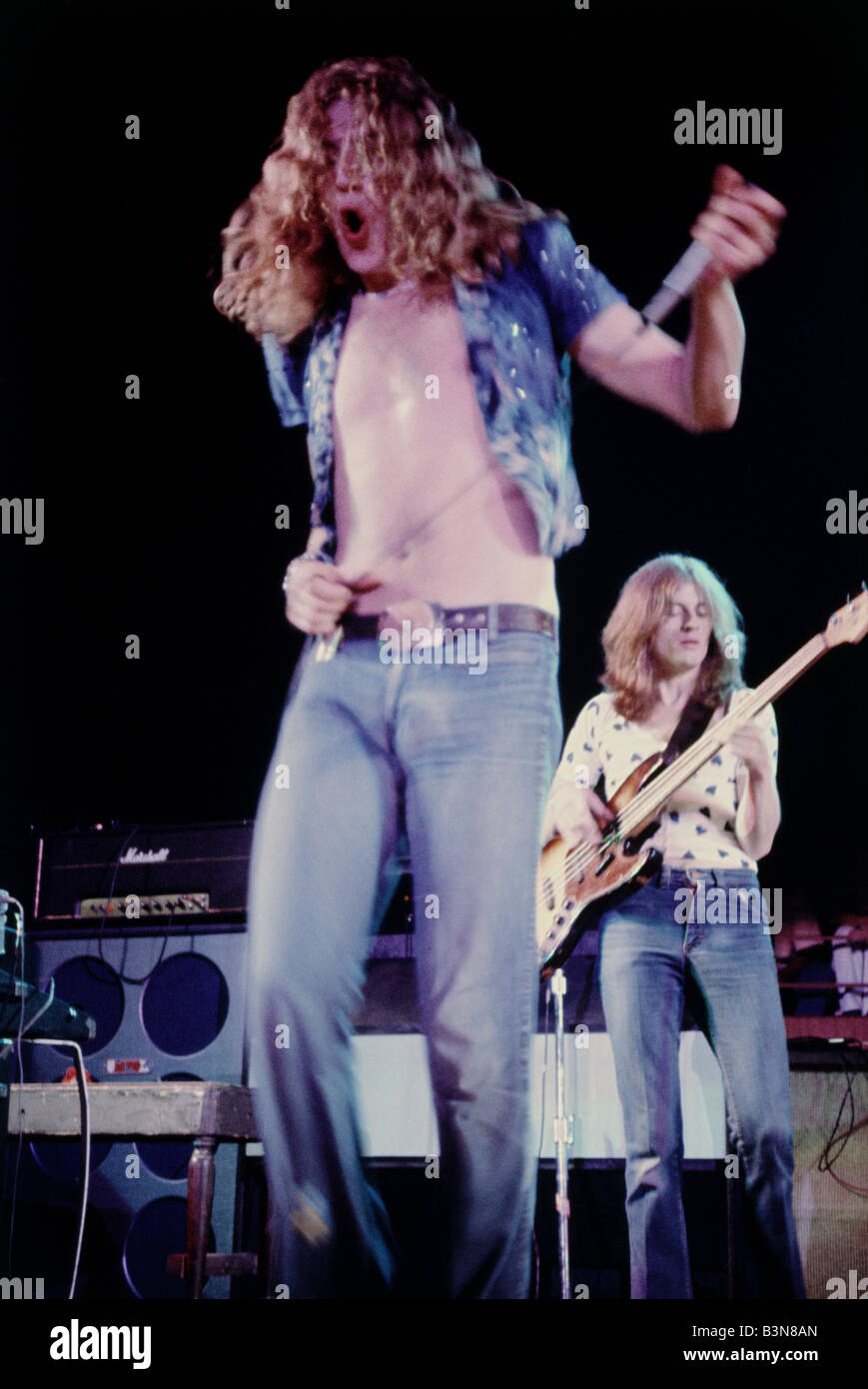 LED ZEPPELIN UK rock group with Robert Plant lead singer about 1976 ...